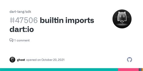 Builtin Imports Dartio · Issue 47506 · Dart Langsdk · Github