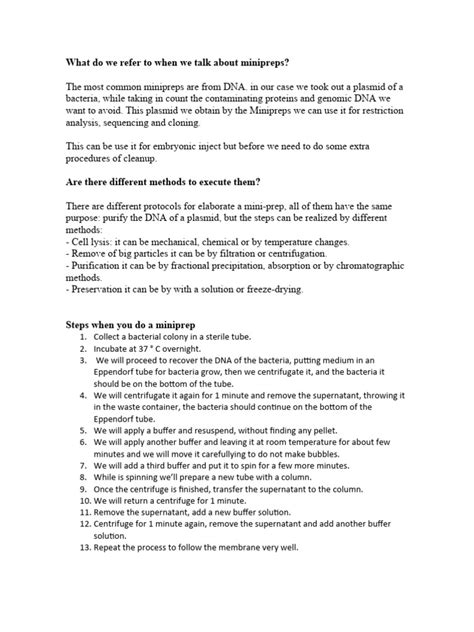 Miniprep Pdf