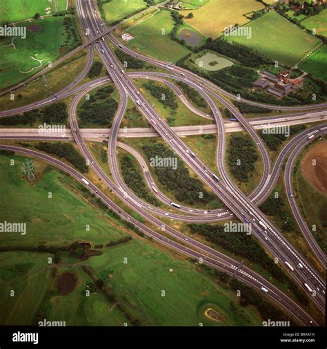 Aerial Image Of M25 And M11 Motorway Junction Essex England United