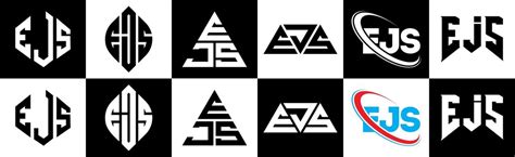 Premium Vector Ejs Letter Logo Design In Six Style Ejs Polygon Circle Triangle Hexagon Flat