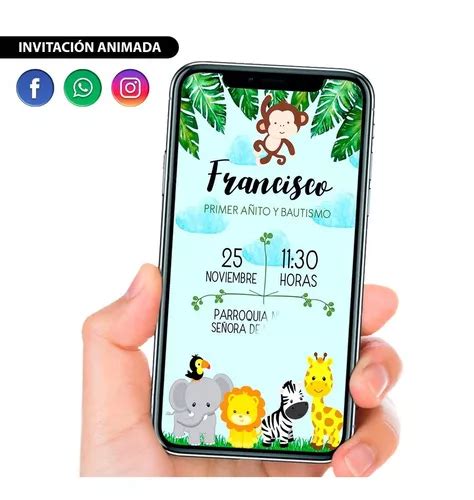 Invitación Animada Digital Cumple Animales Selva Jungla en venta en Merlo Bs As G B A Oeste