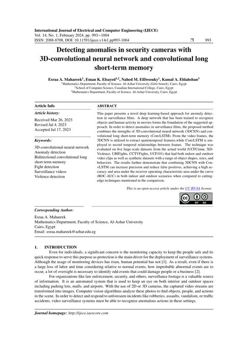 pdf detecting anomalies in security cameras with 3d convolutional