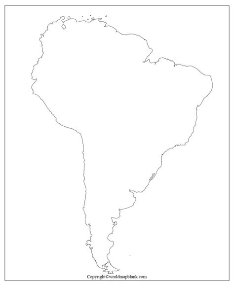 Printable Blank Map Of South America