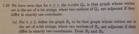 Solved 128 We Have Seen That For N 2 1 The N Cube Qn Is