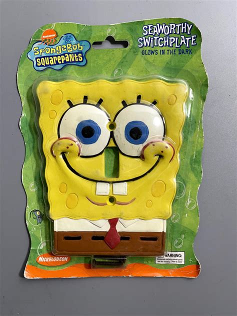 Nickelodeon Spongebob Light Switch Plate Cover Glow In The Dark Ceramic 4564294260