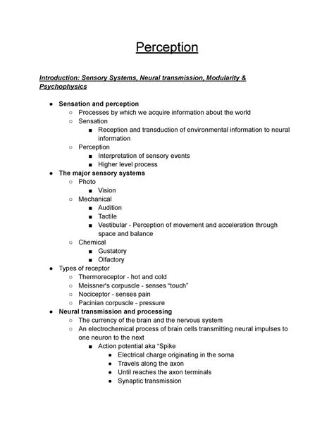 perception lecture notes all weeks included perception introduction