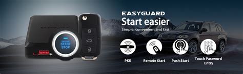 Amazon Com EASYGUARD EC002 V NS Passive Keyless Entry PKE Car Alarm Push Button Start Remote