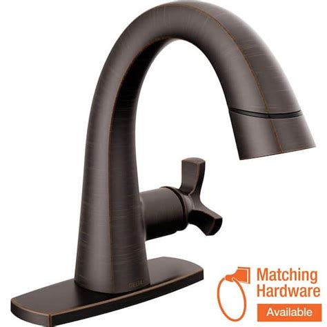 Delta Stryke Single Handle Single Hole Bathroom Faucet With Pull Down