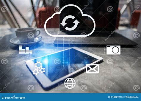 Cloud Technology Data Storage Networking And Internet Service Concept Stock Image Image Of