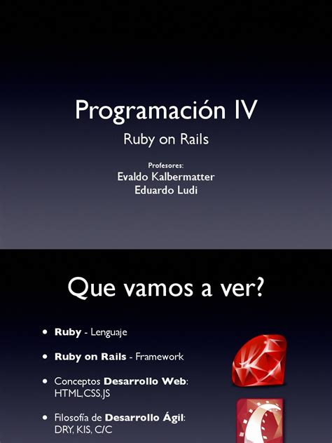 Programación Iv Clase De Introducción A Ruby Pdf Ruby On Rails