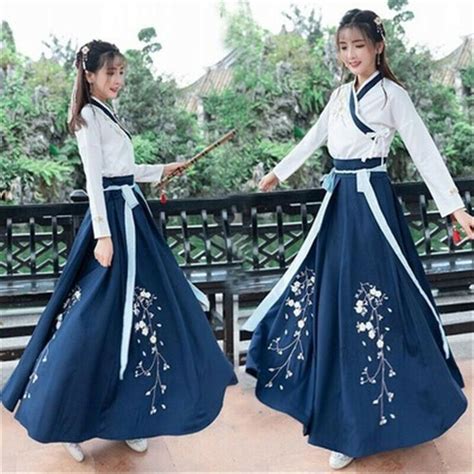 Womens Chinese Hanfu Dress Coat Tops Skirt Cheongsam Qipao Ancient