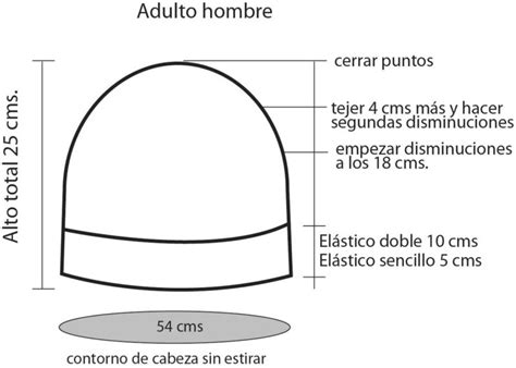 Tejidos Miqueitas Medidas Gorro Adulto Hombre Gorros De Lana Hombre
