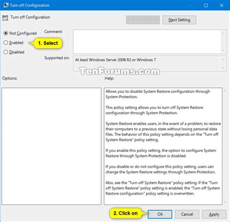 How To Enable Or Disable System Restore Configuration In Windows