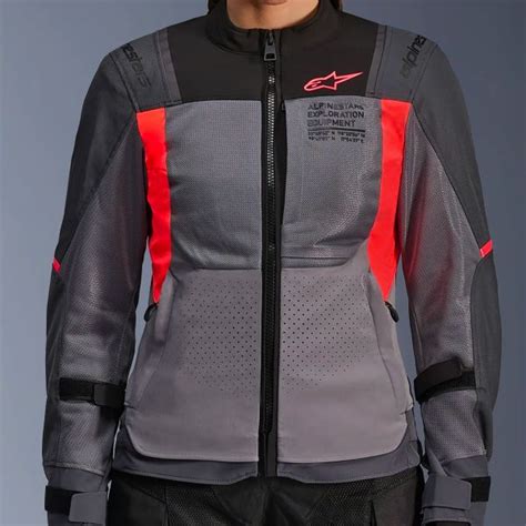 Motorcycle Coat Alpinestars Stella St 2 Air Deep Gray Dark Gray Fluo