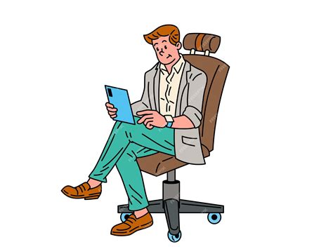 Premium Vector Business Man Sitting In A Chair Team Leader