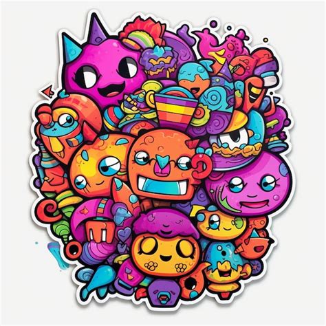 Premium Ai Image Colorful Cartoon Grafitti