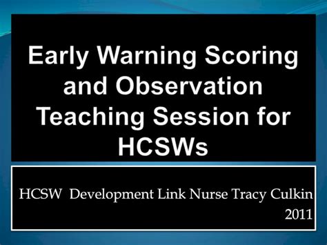 Pdf Early Warning Scoring System And Observation Teaching Session Dokumentips