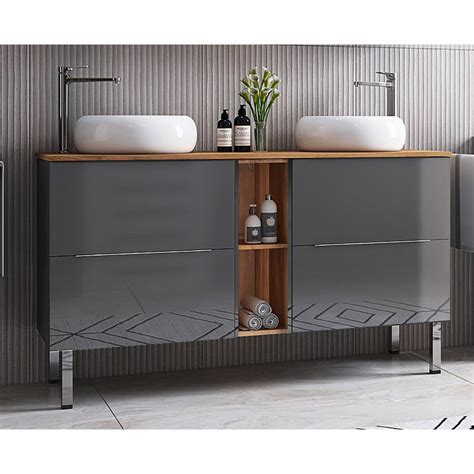 Lomadox Badmöbel Set Amarillo 147 Grey Spar Set 0 St