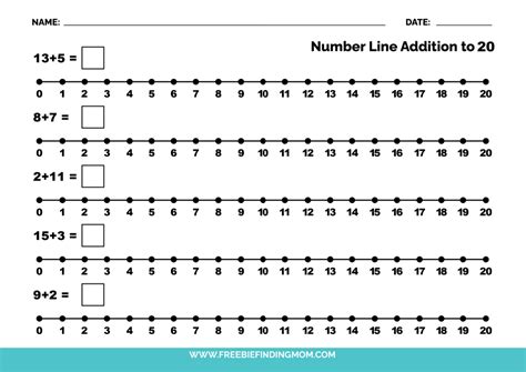 adding using a number line worksheet