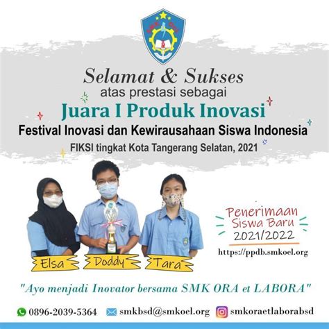 Raih Prestasi Gemilang Smk Oel Tangsel Juara 1 Fiksi Tingkat Kota