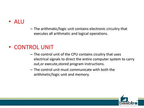 cpu and its execution of instruction pptx