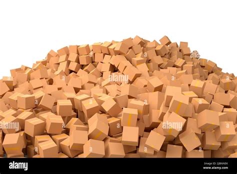 heap of cardboard boxes or carton t box isolated on white background
