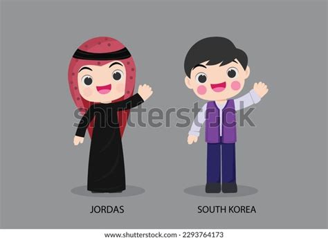 Jordan Peopel National Dress Set South Stock Vector Royalty Free
