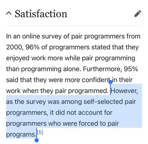 Whoever Wrote The Pair Programming Wikipedia Article Definitely Has A