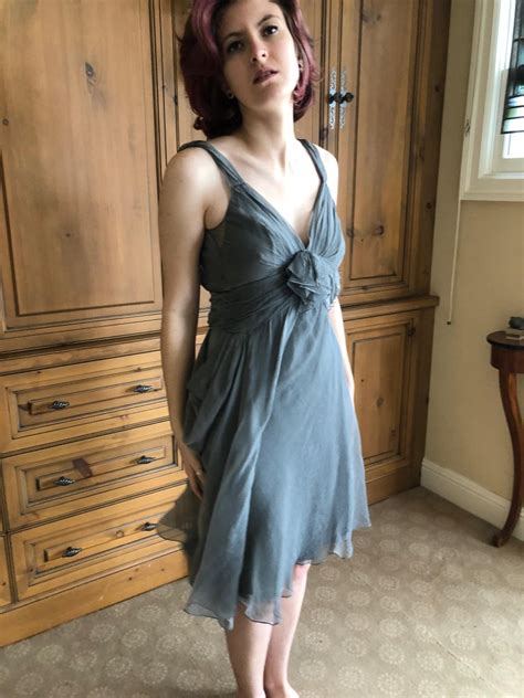 Christian Dior By John Galliano Dove Gray Silk Cocktail Dress Size 38