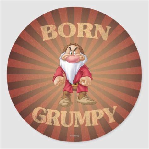 Born Grumpy Classic Round Sticker Zazzle Grumpy Acrylic Art Print