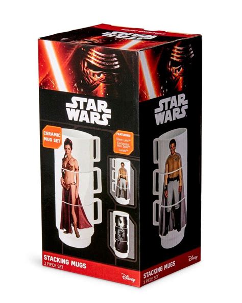Star Wars 11 Oz Stacking Mugs Princess Leia Han Solo In Carbonite