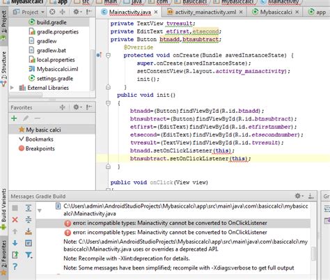 Android Incompatible Types Mainactivity Cannot Be Converted To