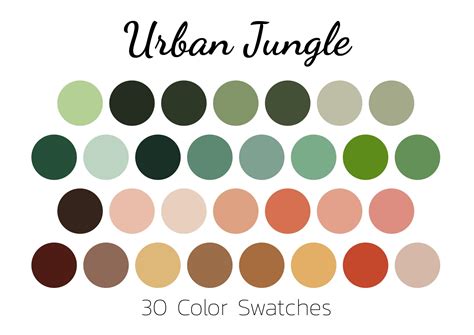 Urban Jungle Color Swatches Color Palette IPad Etsy Canada Color