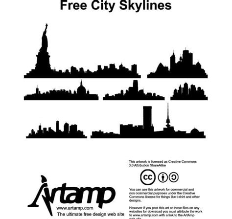City Skylines Vector Silhouettes Eps Uidownload
