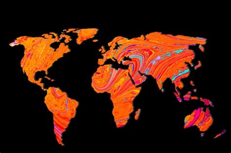 Premium Photo Roughly Outlined World Map With A Colorful Background