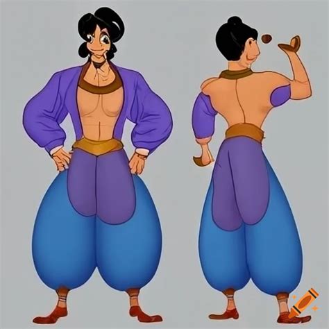 Cartoon Character Wearing Oversized Large Aladdin Pants Full Body