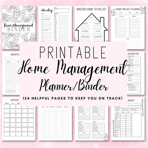Printable Household Management Binder Household Planner Household