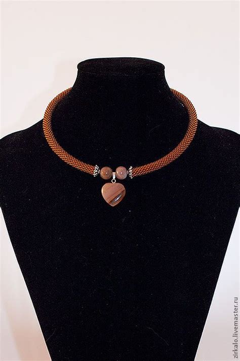 Купить или заказать Колье Сердоликовое сердце в интернет магазине на Ярмарке Мастеров Вязание