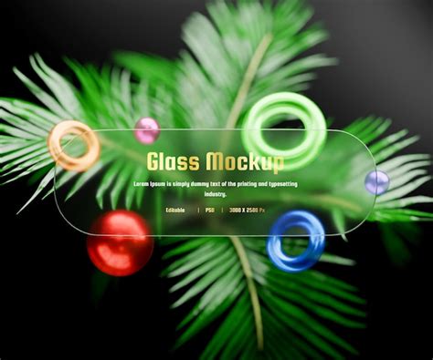 Premium Psd 3d Interface Presentation Mockup With Frosted Glass Frame