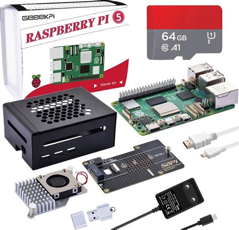 Geeekpi Raspberry Pi 5 8gb Zestaw Startowy Z N04 M 2 Nvme Ssd Pcie 64gb Sklep Opinie Cena W