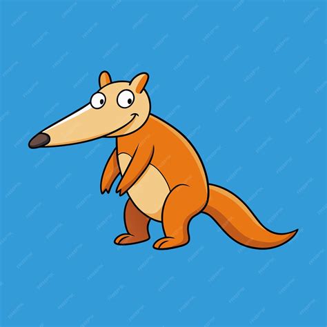 A Cartoon Drawing Of A Fox With A Brown Nose And A Black Nose Premium