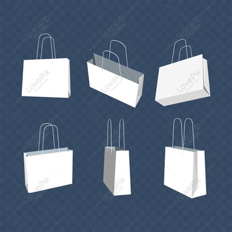 화이트 쇼핑백 Png 일러스트 무료 다운로드 Lovepik