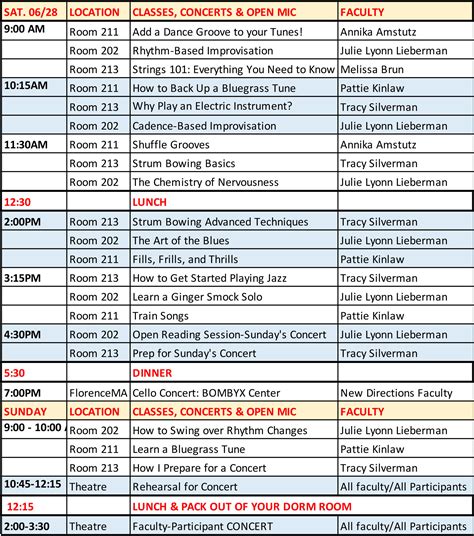 Class Schedule Strings Without Boundaries