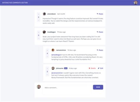 Frontend Mentor Interactive Comments Section Using Reactmui Coding