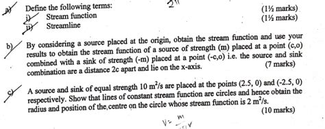 Solved 2 २ Define the following terms Stream function 12 Chegg com