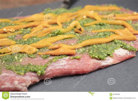 Flank Steak Prepared With Stuffed Ingredients Stock Image Image Of