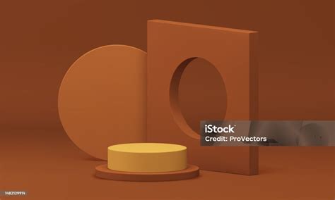 갈색 3d 받침대 기하학적 수상 경기장 무대 기본 기초 장식 디자인 사실적인 벡터 0명에 대한 스톡 벡터 아트 및 기타 이미지 0명 3차원 형태 갈색 Istock