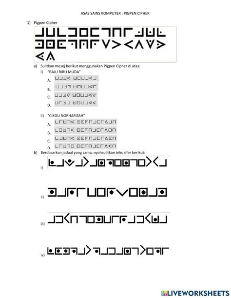 Pigpen Cipher Free Interactive Worksheets 1844838