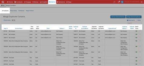 Merging Duplicate Contacts Vega