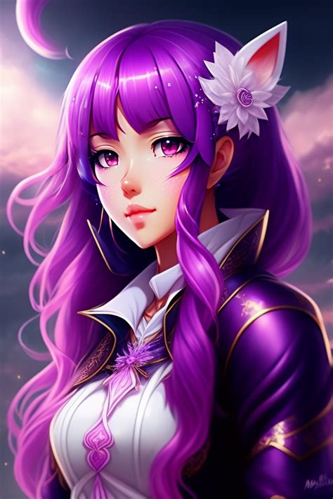 Anime Girl With Purple Hair